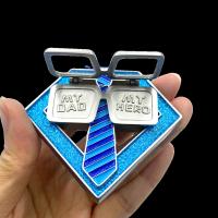 China Custom 10K Running Finisher Medal Father's Day Holiday Award Zinc Alloy 1.5 Inch Ribbon for sale