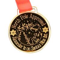 China Zinc Alloy Kids Christmas Medals 1.5 Inch Ribbon Custom Holiday Gaming Awards for sale