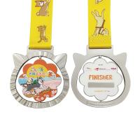China Custom Rotatable Pet Charity Running Medal Zinc Alloy 1.5 Inch Ribbon for sale