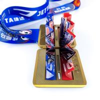 China Custom Shape Marathon Medals Zinc Alloy 1.5 Inch Ribbon for Victory Awards for sale