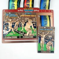 China Custom Triathlon Medals for Awards Zinc Alloy 1.5 Inch Ribbon Event Souvenirs for sale