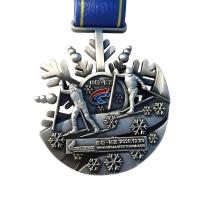 China 3 Inch 76mm Custom Zinc Alloy Winter Skiing Medal Christmas Ski Race Award for sale