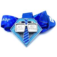 China Custom Father's Day 10K Running Medal Finisher Award Zinc Alloy 1.5 Inch Ribbon for sale