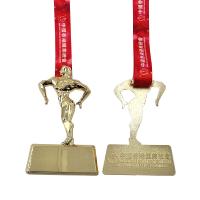China Custom 3D Fitness Bodybuilding Medal with Ribbon 1.5 Inch Width for sale