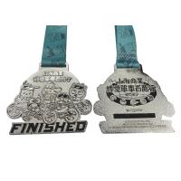 China Zinc Alloy Die Struck Sand Blasting Cycling Medal for sale