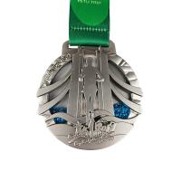 China Flow Glitter Medals Globe Medal Design Round Shape With Arcylic Box for sale