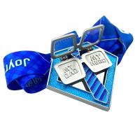 China Custom Father's Day 10K Running Finisher Medal Zinc Alloy 1.5 Inch Ribbon for sale