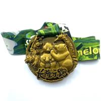 China Solid Texture Antique Gold Joyrun Animal Themed Running Medal for sale