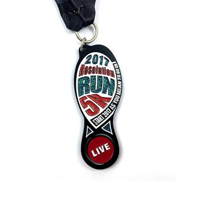 China Specialty Soft Enamel Shining Glitter Medal with Ribbon for sale