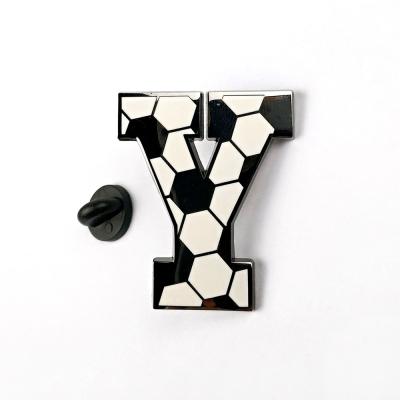 China Custom Hard Enamel Soccer Lapel Pin 25mm with Rubber Backing for Promotional Gifts for sale