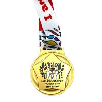 China Custom 2.75 Inch Zinc Alloy Medals with 18 Inch Ribbon for Community Events for sale