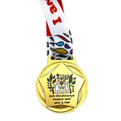 China Custom 2.75 Inch Zinc Alloy Medals with 18 Inch Ribbon for Community Events for sale