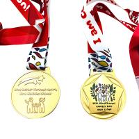 China Custom 2.75 Inch Zinc Alloy Medals with 18 Inch Ribbon for Community Events for sale