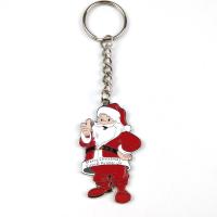 China Custom Soft Enamel Santa Keychain 50mm Zinc Alloy Christmas Promotional Gift for sale