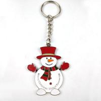 China Custom Soft Enamel Santa Keychain 50mm Zinc Alloy Christmas Promotional Gift for sale