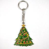 China Custom Soft Enamel Santa Keychain 50mm Zinc Alloy Christmas Promotional Gift for sale