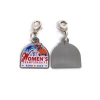 China Antique Silver Zinc Alloy Soft Enamel Keychain 50mm Custom UV Printing Promotional Gift for sale
