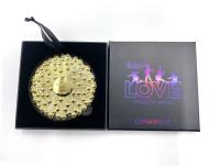 China Custom Shiny Gold Beatles Ornament Sandblasted Zinc Alloy 0.5 Inch Ribbon Velvet Box for sale
