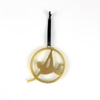 China Custom Gymnastics Medal Ornament Shiny Gold Zinc Alloy 0.5 Inch Ribbon for sale