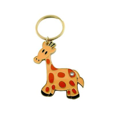 China Custom Soft Enamel Animal Keychain Zinc Alloy 1 Inch Keyring Durable Gift for sale