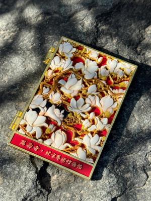 China Soft Enamel Fridge Magnet 3x2 Inches Winter Village Celestial Design Customizable for sale