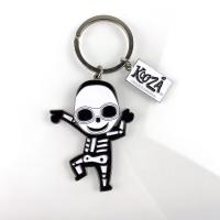China Custom Zinc Alloy Soft Enamel Skull Keychain 2 1/3 Inch Movable Spinning Design Promotional for sale