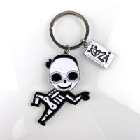 China Custom Zinc Alloy Soft Enamel Skull Keychain 2 1/3 Inch Movable Spinning Design Promotional for sale