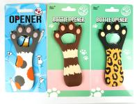 China Custom Cat Paw Bottle Opener Fridge Magnet 1.5 Inch Ribbon UV Printing Promotional Gift for sale