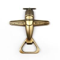 China 3.5x3 Inch Zinc Alloy Die-Cast Airplane Bottle Opener Antique Brass Custom for sale