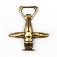 China 3.5x3 Inch Zinc Alloy Die-Cast Airplane Bottle Opener Antique Brass Custom for sale