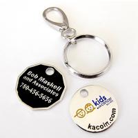 China Custom 25mm Zinc Alloy Trolley Token Keychain with Soft Enamel Finish for Branding for sale