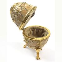 China Elegant Egg Shaped Rhinestone Jewelry Box with Velvet Lining Zinc Alloy 3D Design for sale