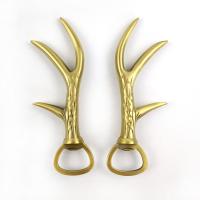 China Custom Deer Head Bottle Opener 2.5 oz Shiny Gold with Adorable Panda Characters for sale