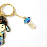China Round Metal Enamel Keychain Custom For Business Team Building for sale