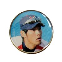 China Custom Zinc Alloy Printed Pin Badges 0.1 Inch Thick Antique Silver Scratch Resistant for sale