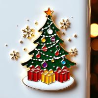 China Festive Christmas Tree Fridge Magnet Zinc Alloy 9-10 Colors Custom Shape for sale