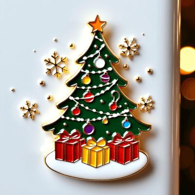 China Festive Christmas Tree Fridge Magnet Zinc Alloy 9-10 Colors Custom Shape for sale