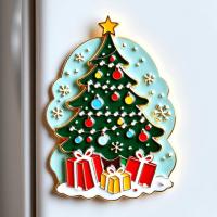 China Festive Christmas Tree Fridge Magnet Zinc Alloy 9-10 Colors Custom Shape for sale