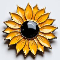 China Custom Sunflower Fridge Magnet Enamel Petals Resin Center 9-10 Colors Zinc Alloy for sale