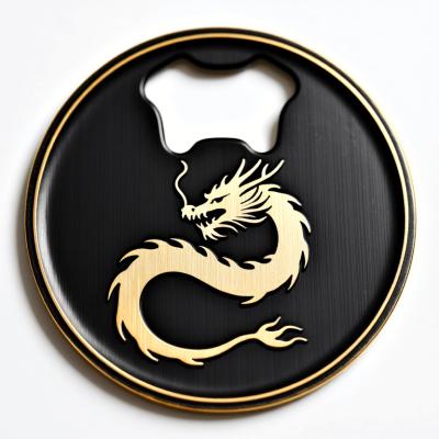 China Zinc Alloy Metallic Coaster with Bottle Opener 5mm Thick Custom Design for sale