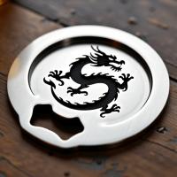 China Zinc Alloy Metallic Coaster with Bottle Opener 5mm Thickness Custom Design for sale