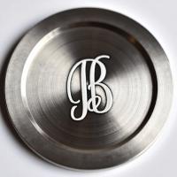 China Antique Silver Brushed Bottle Coaster Elegant Protection For Bottles for sale