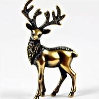 China Antique Metallic Plating Reindeer Ornament with Glitter Accents Zinc Alloy for sale