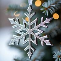 China Custom Zinc Alloy Snowflake Ornament 3D Die Struck Design for Business Promotion Gifts for sale