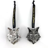 China Polished Silver Zinc Alloy Cirque du Soleil Ornament with Ribbon Hanging 5cm for sale