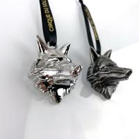 China Polished Silver Zinc Alloy Cirque du Soleil Ornament with Ribbon Hanging 5cm for sale