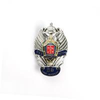 China Custom 3D Soft Enamel Pin Badge 1.5 Inch Cut Out Screw Back Antique Silver Metal Award for sale