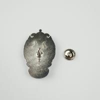 China Custom 3D Soft Enamel Pin Badge 1.5 Inch Cut Out Screw Back Antique Silver Metal Award for sale