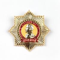 China Custom 3D Enamel Gold Finish Pin Badge 1.15 Inch Safety Pin Backing 1000 Pieces for sale