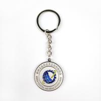 China Shiny Silver Sandblasting Promotional Keychain with Soft Enamel for sale